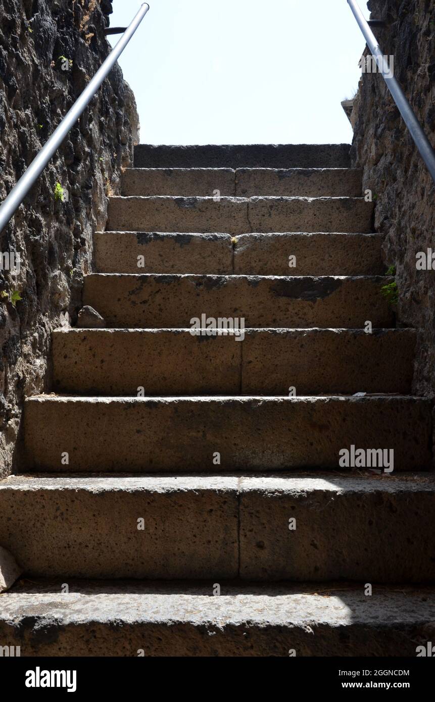 Stony stairs in Catania, Sicily in the summer of 2021 Stock Photo - Alamy