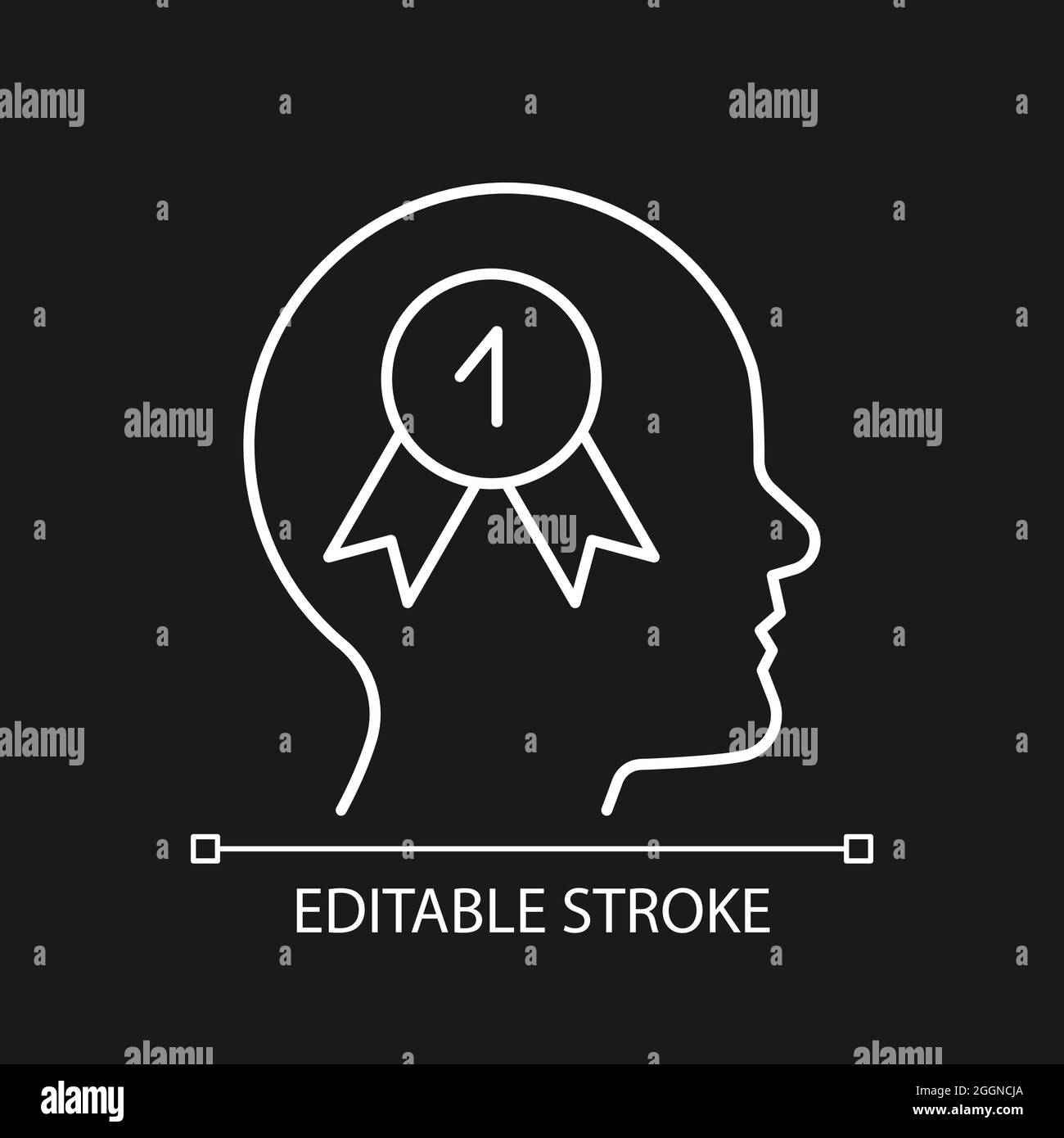 Desire to win white linear icon for dark theme Stock Vector Image & Art ...