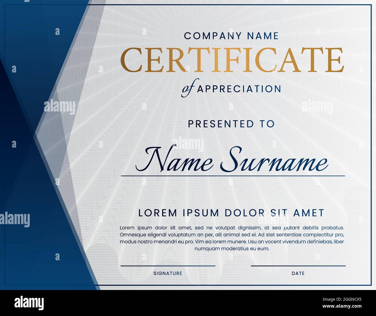 Professional certificate vector template Stock Vector Images - Alamy