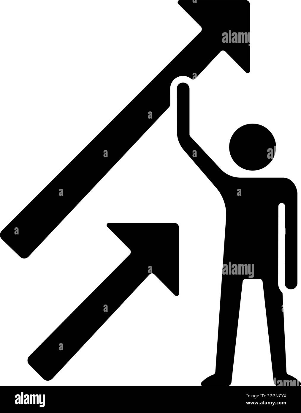 Positive dynamics black glyph icon Stock Vector Image & Art - Alamy