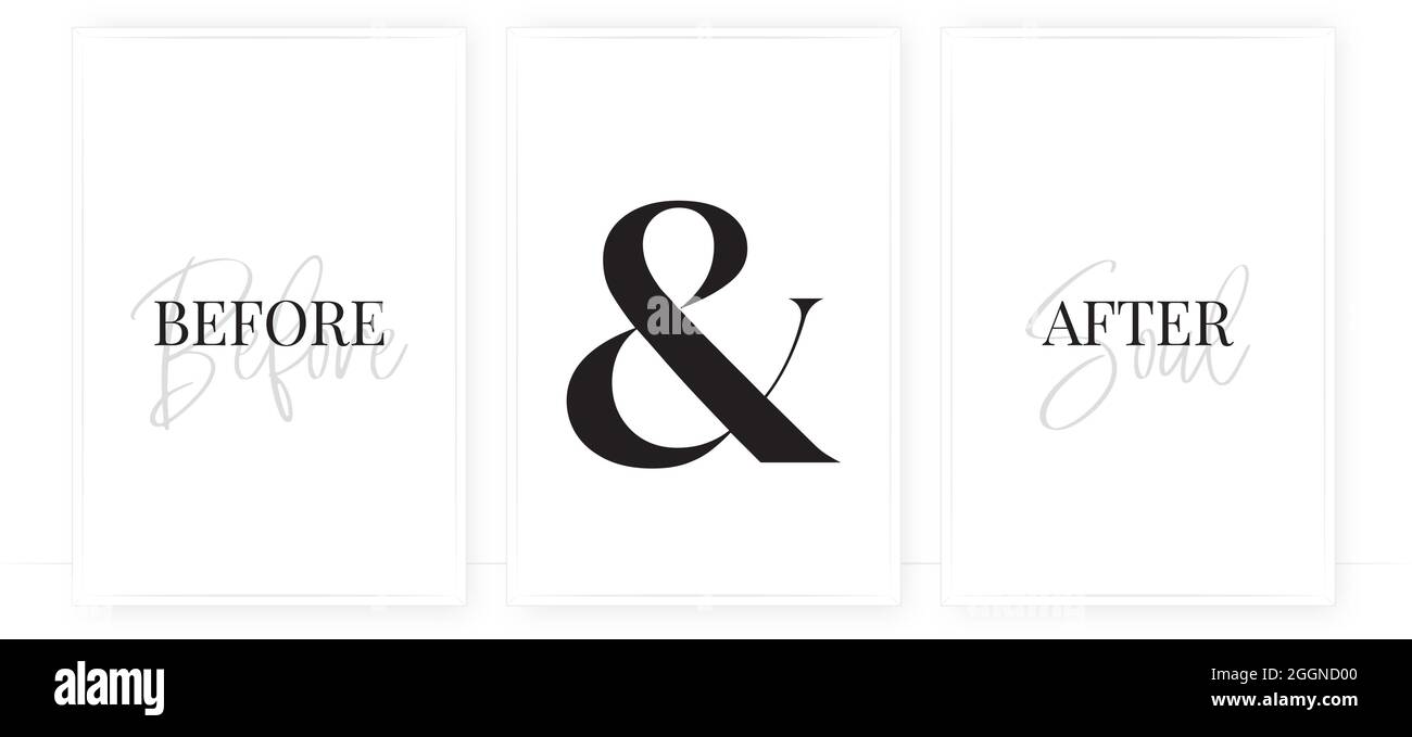 Before and after, vector. Black and white contrast concept. Three ...