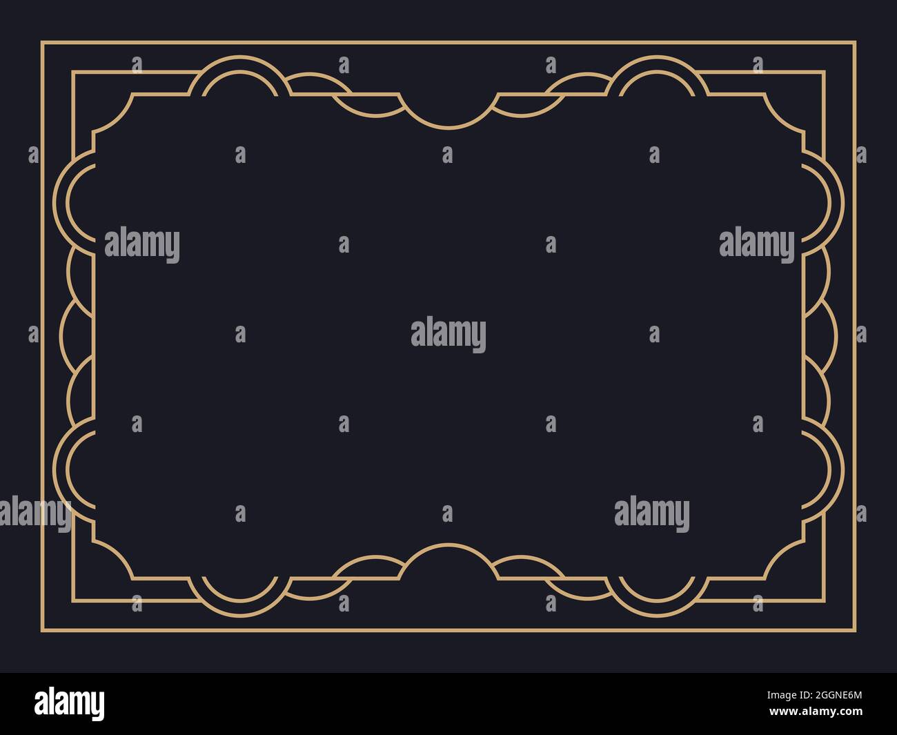 Art deco frame. Vintage linear border. Design a template for ...