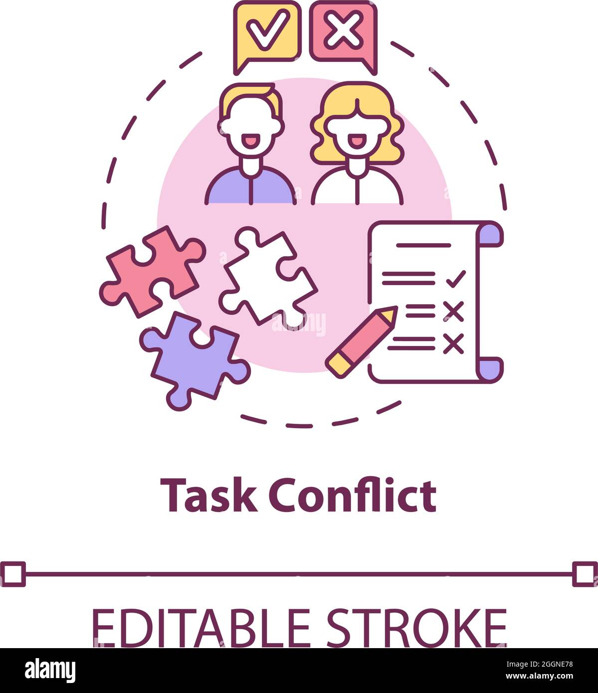 Task conflict concept icon Stock Vector Image & Art - Alamy