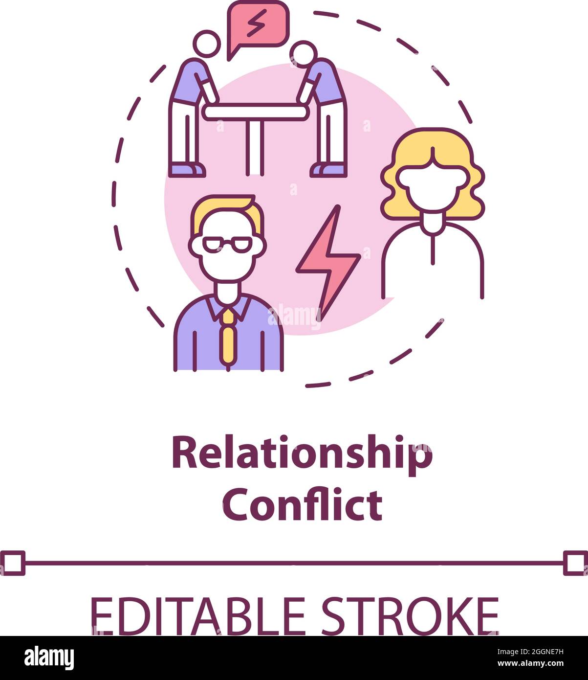 Relationship conflict concept icon Stock Vector Image & Art - Alamy