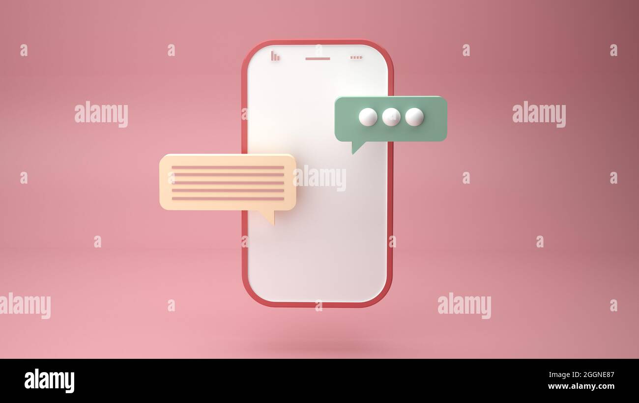 Notification message smartphone reminder 3D render illustration Stock ...