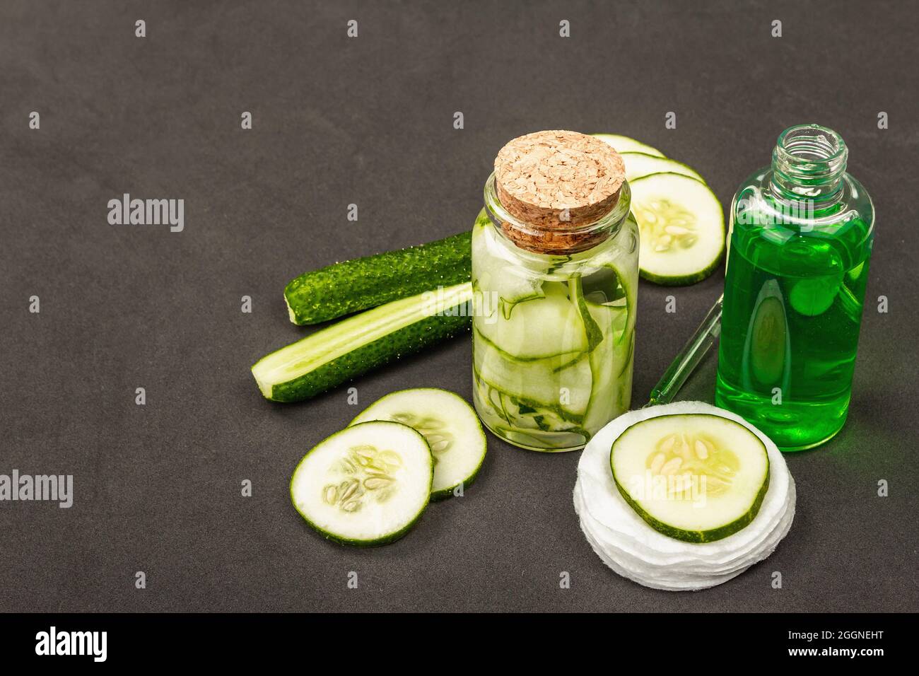 Homemade cucumber cosmetics. Detoxification skin vegetable masks ...