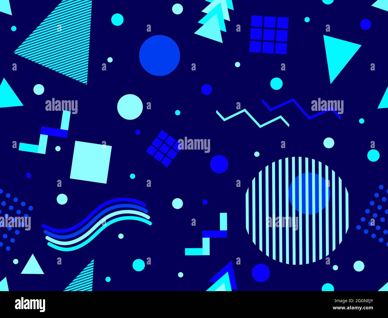 Memphis seamless pattern. Geometric elements memphis in the style of 80 ...