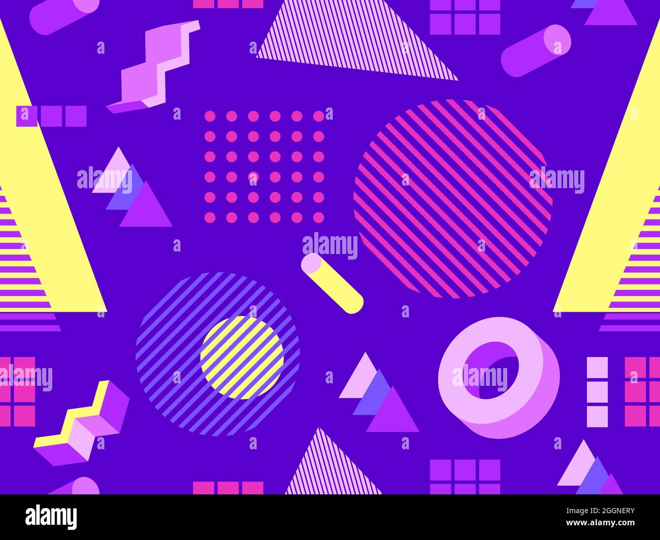 Memphis seamless pattern. Geometric elements memphis in the style of 80 ...