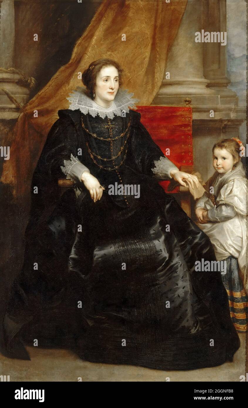 Portrait of a distinguished lady with her daughter. Museum: Musee du ...