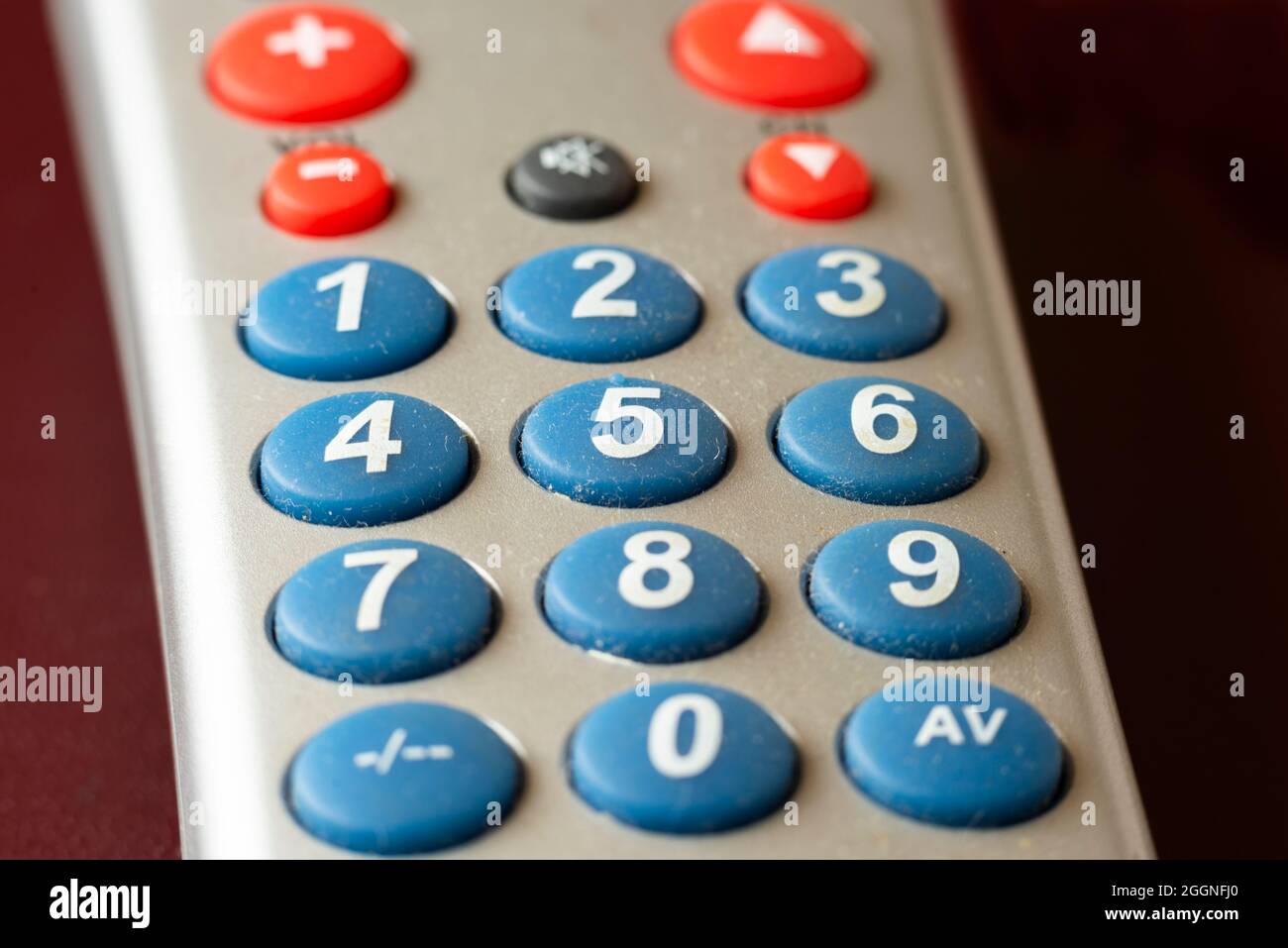 Old colored remote control with dust Stock Photo - Alamy