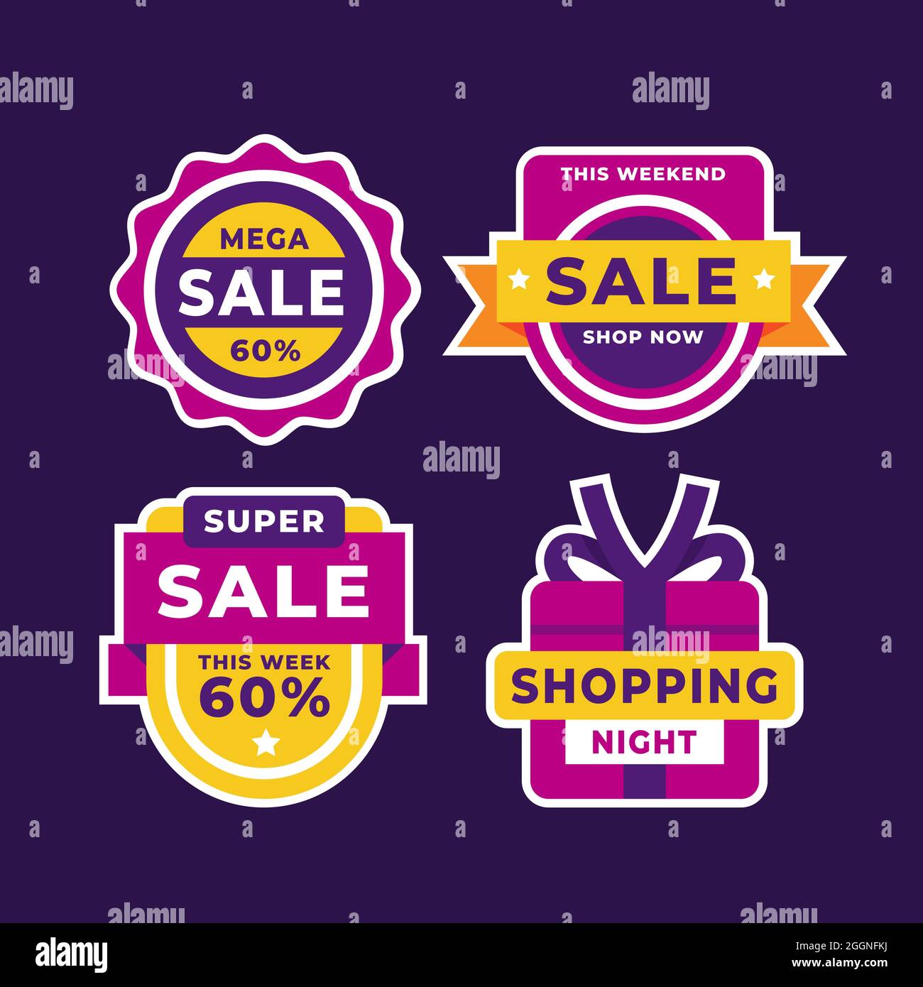 Flat sale labels collection Vector illustration Stock Vector Image ...