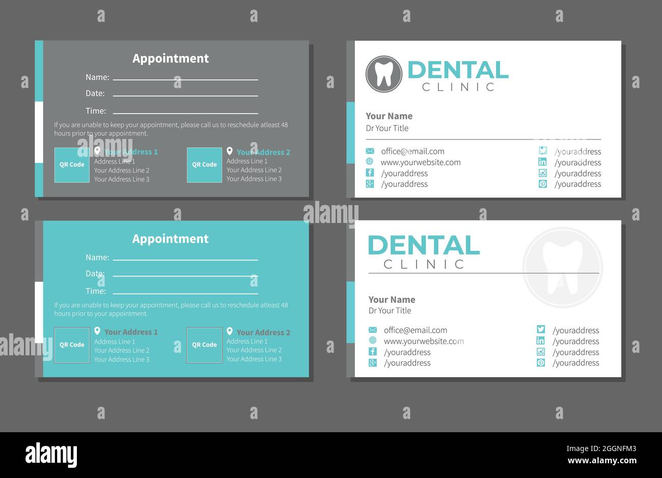 Dental Dentist Business Card Stock Vector Image & Art - Alamy