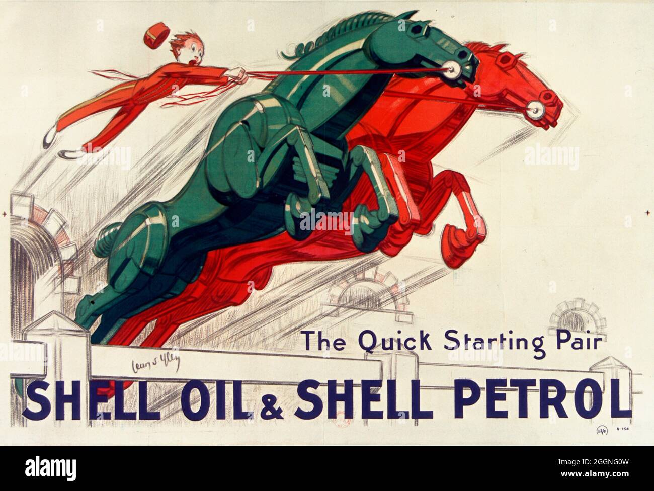 Vintage shell oil poster hi-res stock photography and images - Alamy