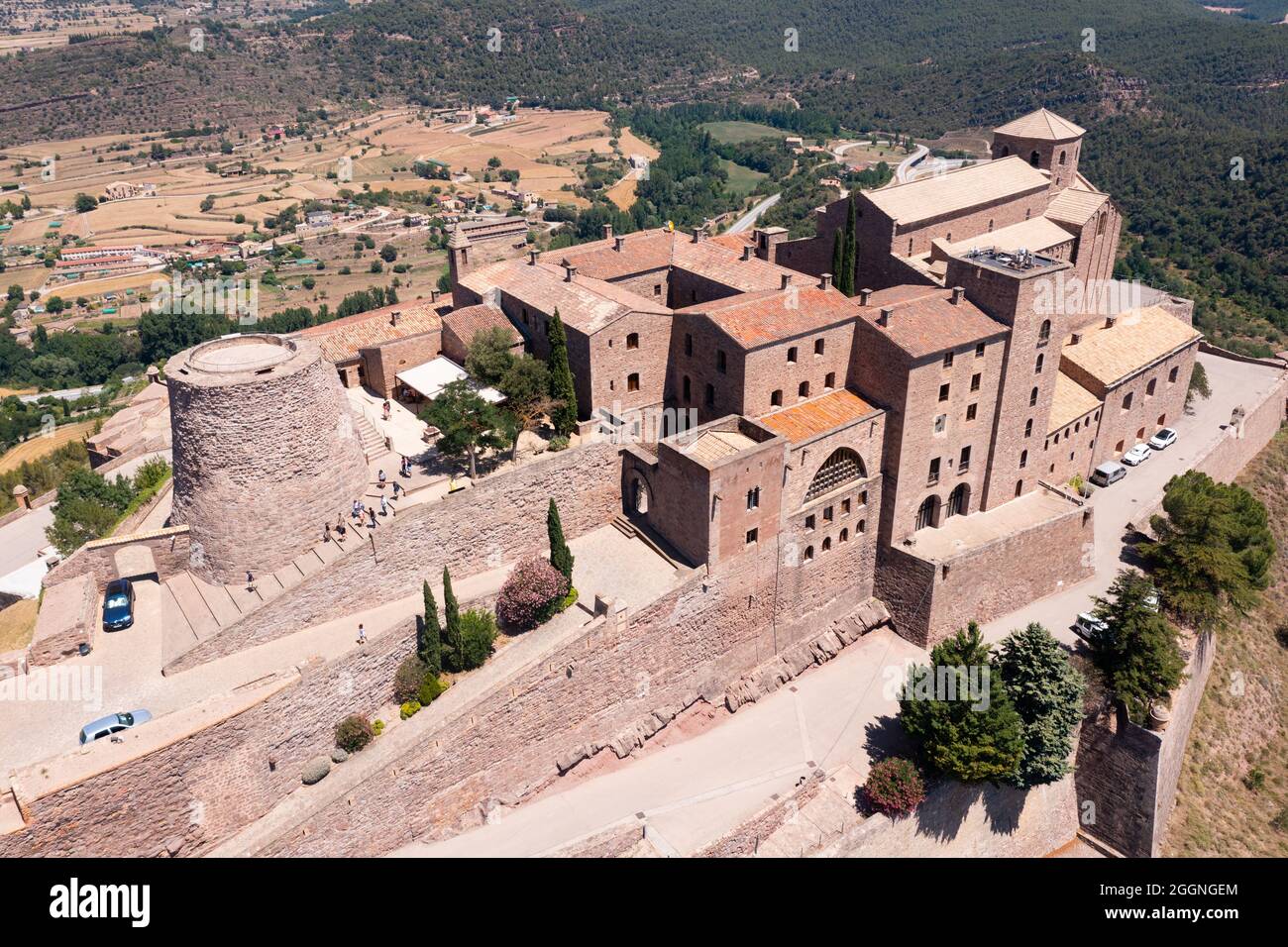 Ancient fortified castle complex of Cardona on hill, Spain Stock Photo ...