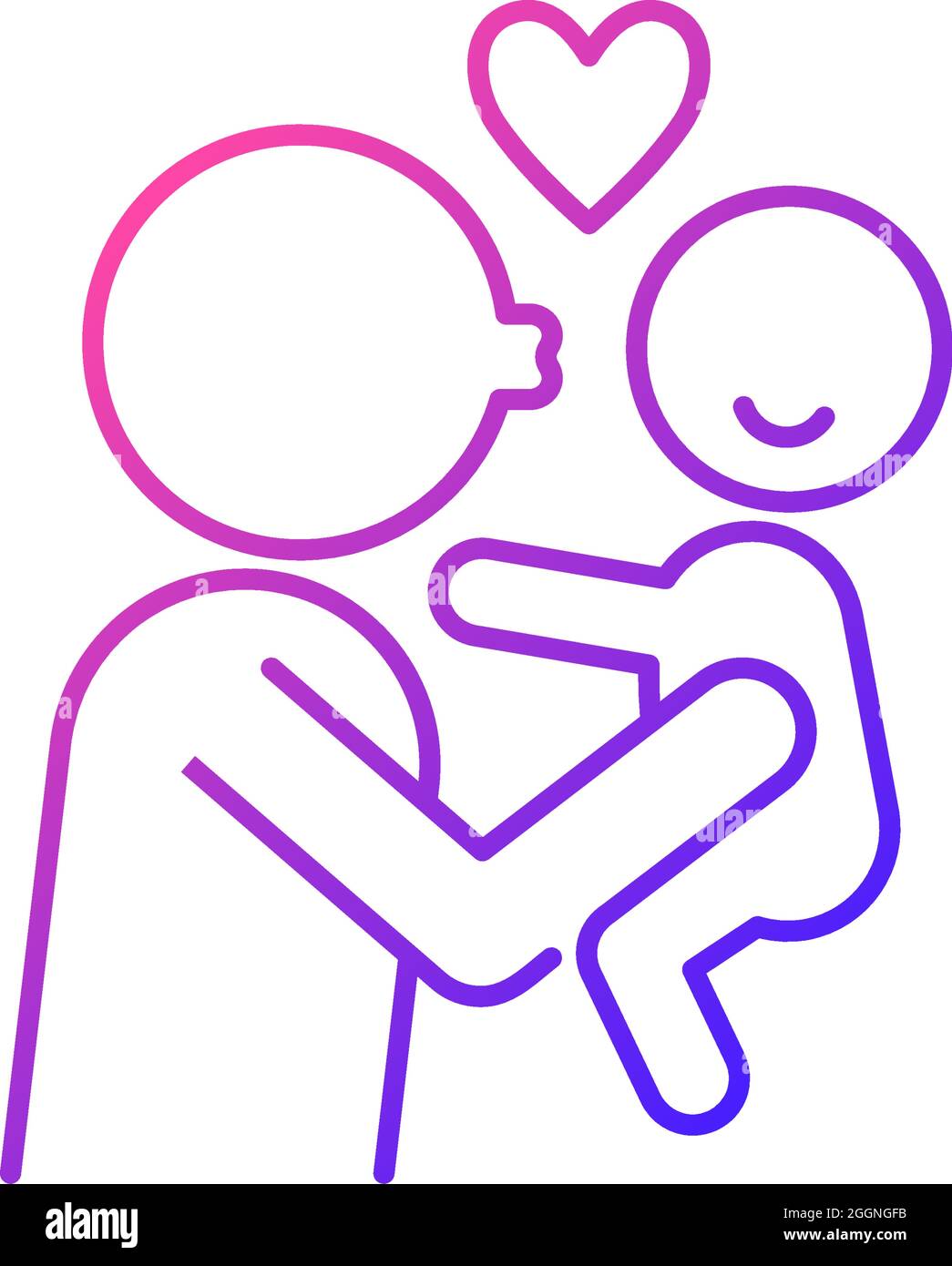 Kissing child on cheek gradient linear vector icon Stock Vector Image ...
