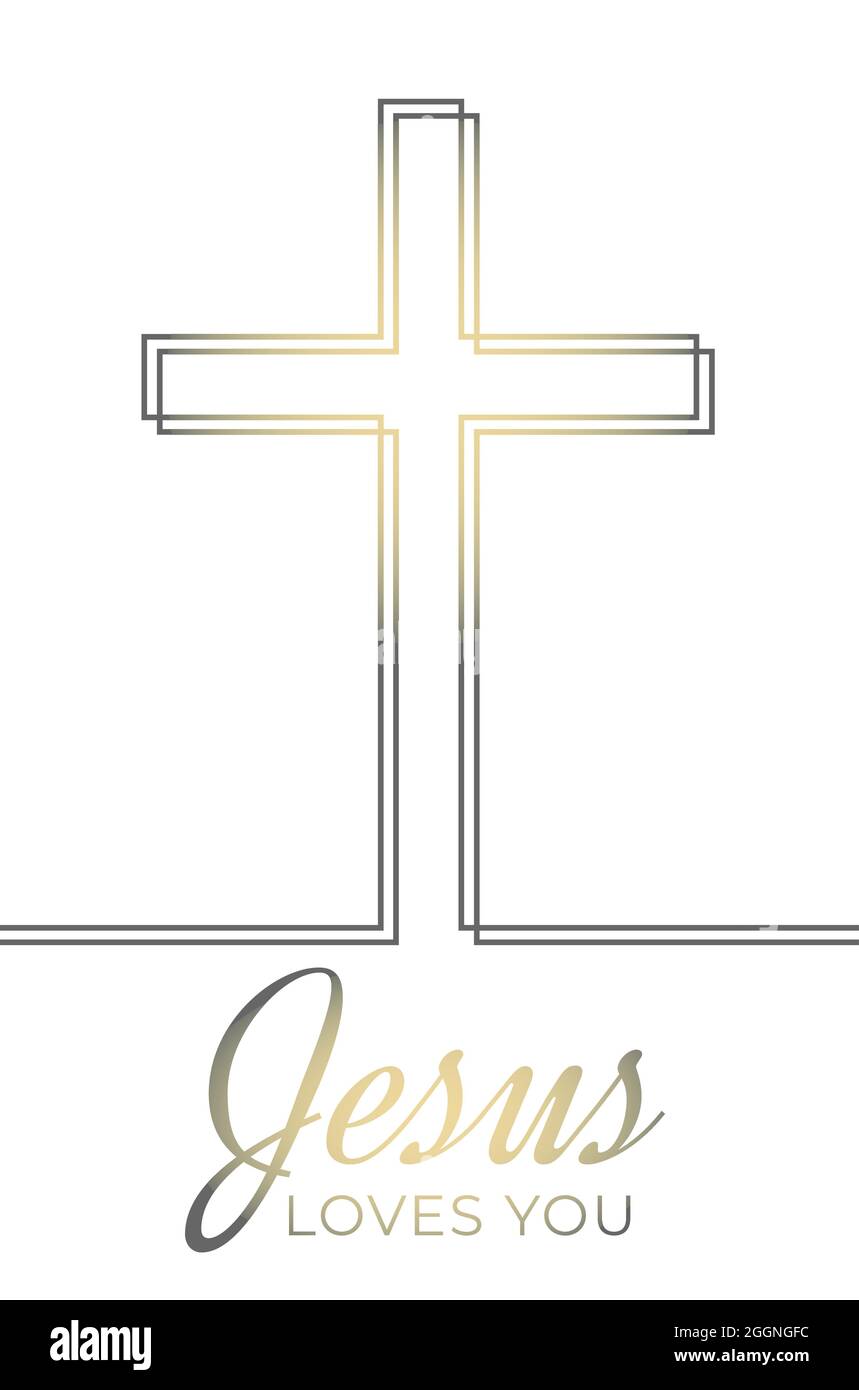 Jesus Loves You Christian Elegant Illustration on White Background ...