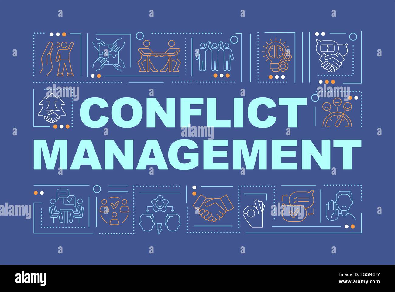 Conflict management blue word concepts banner Stock Vector Image & Art ...