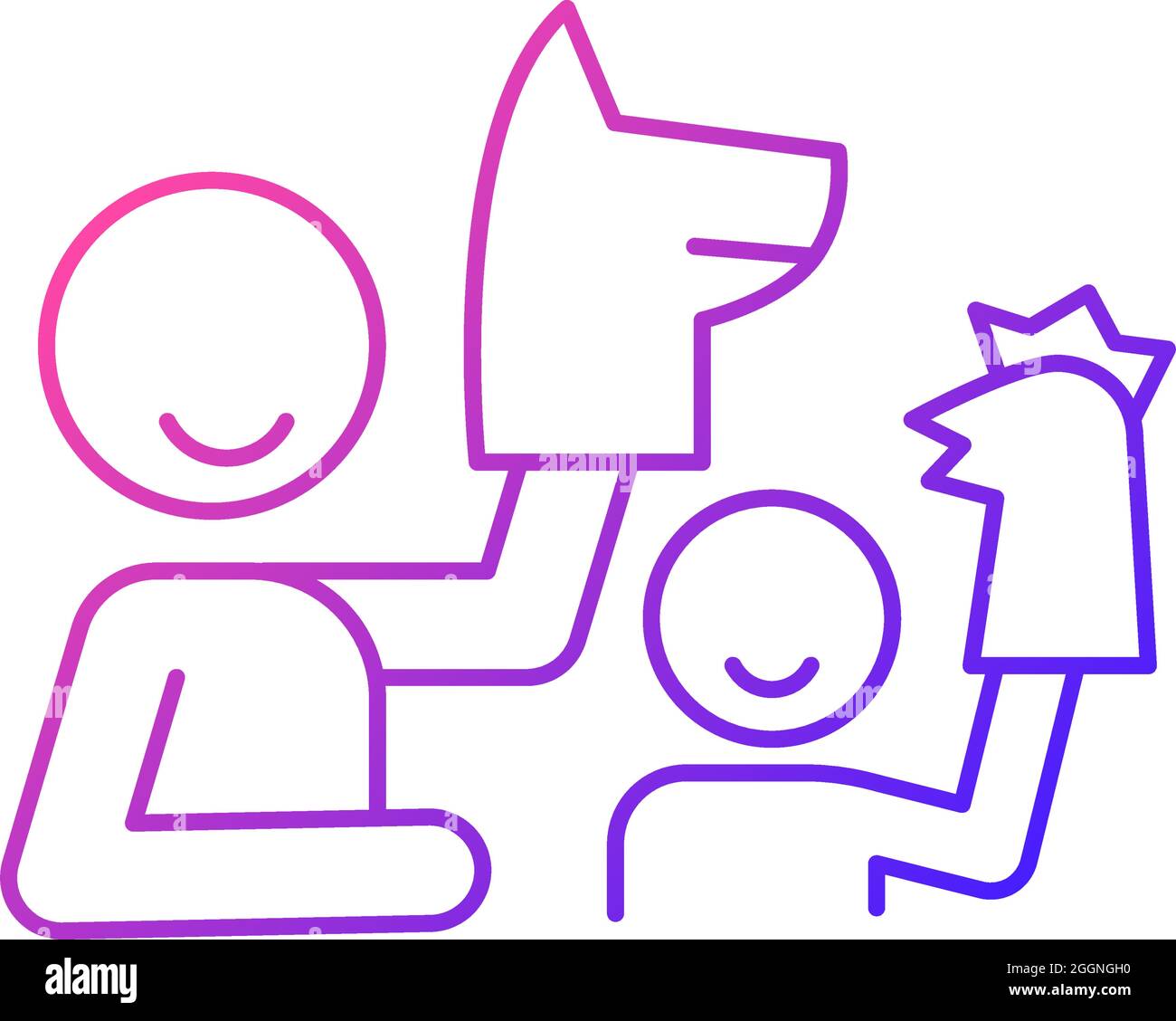 Playing with puppets gradient linear vector icon Stock Vector Image ...