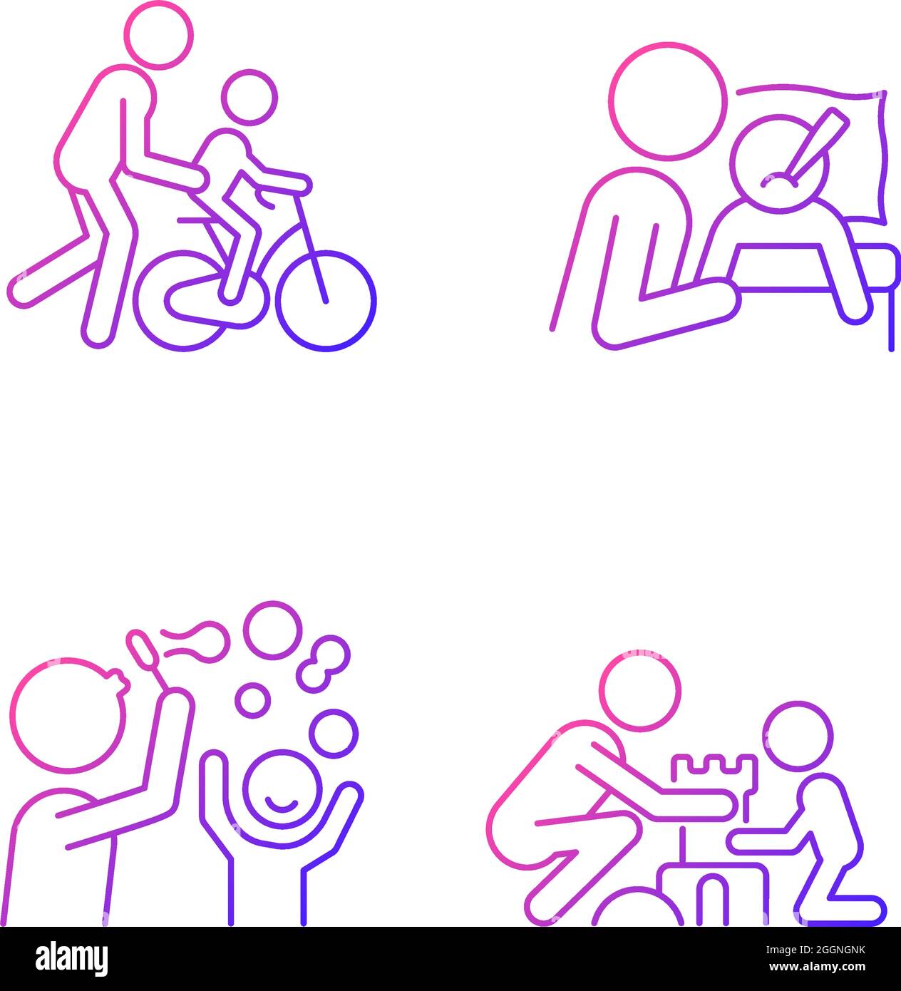 Good parenting gradient linear vector icons set Stock Vector Image ...