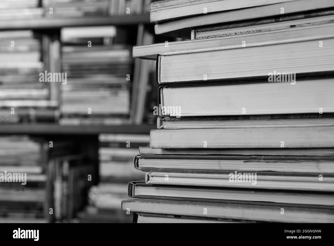 many books on book shelves Stock Photo - Alamy