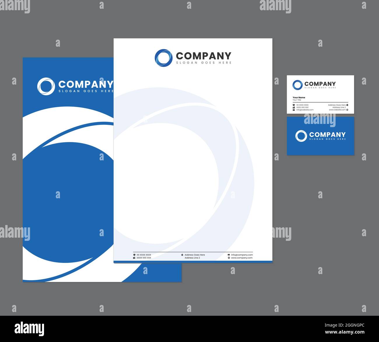 Mockup set blue branding Stock Vector Images - Alamy