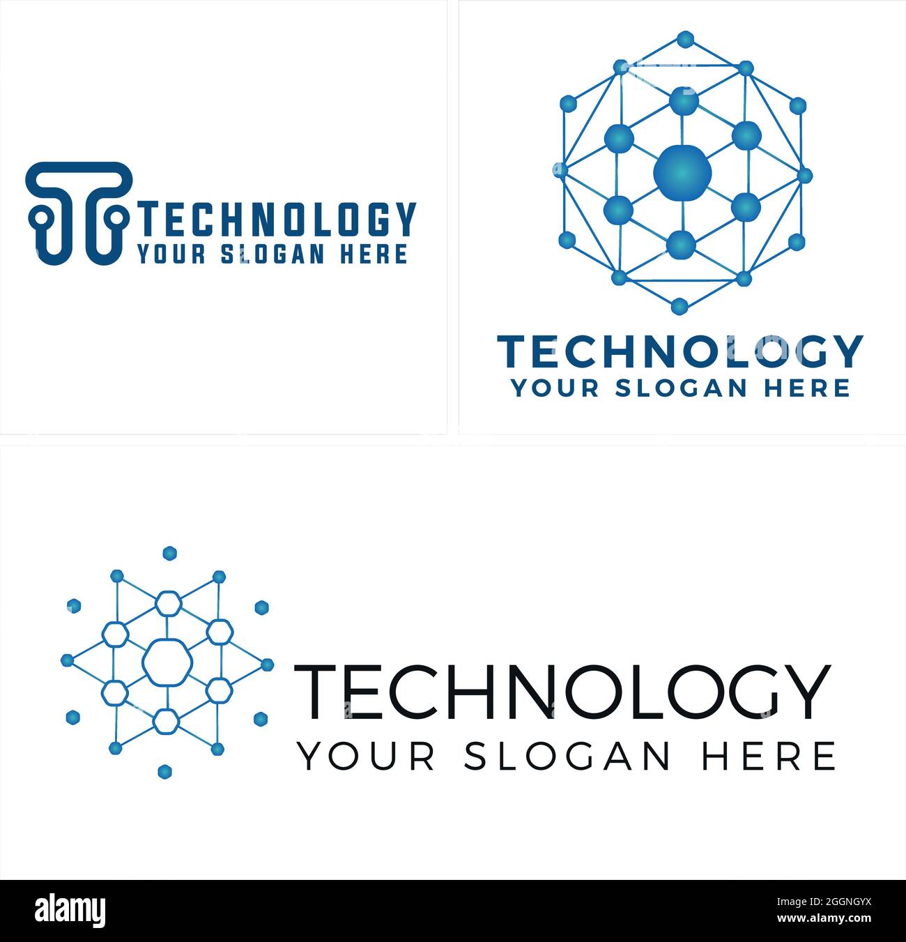 Technology pattern molecule software connection logo design Stock ...