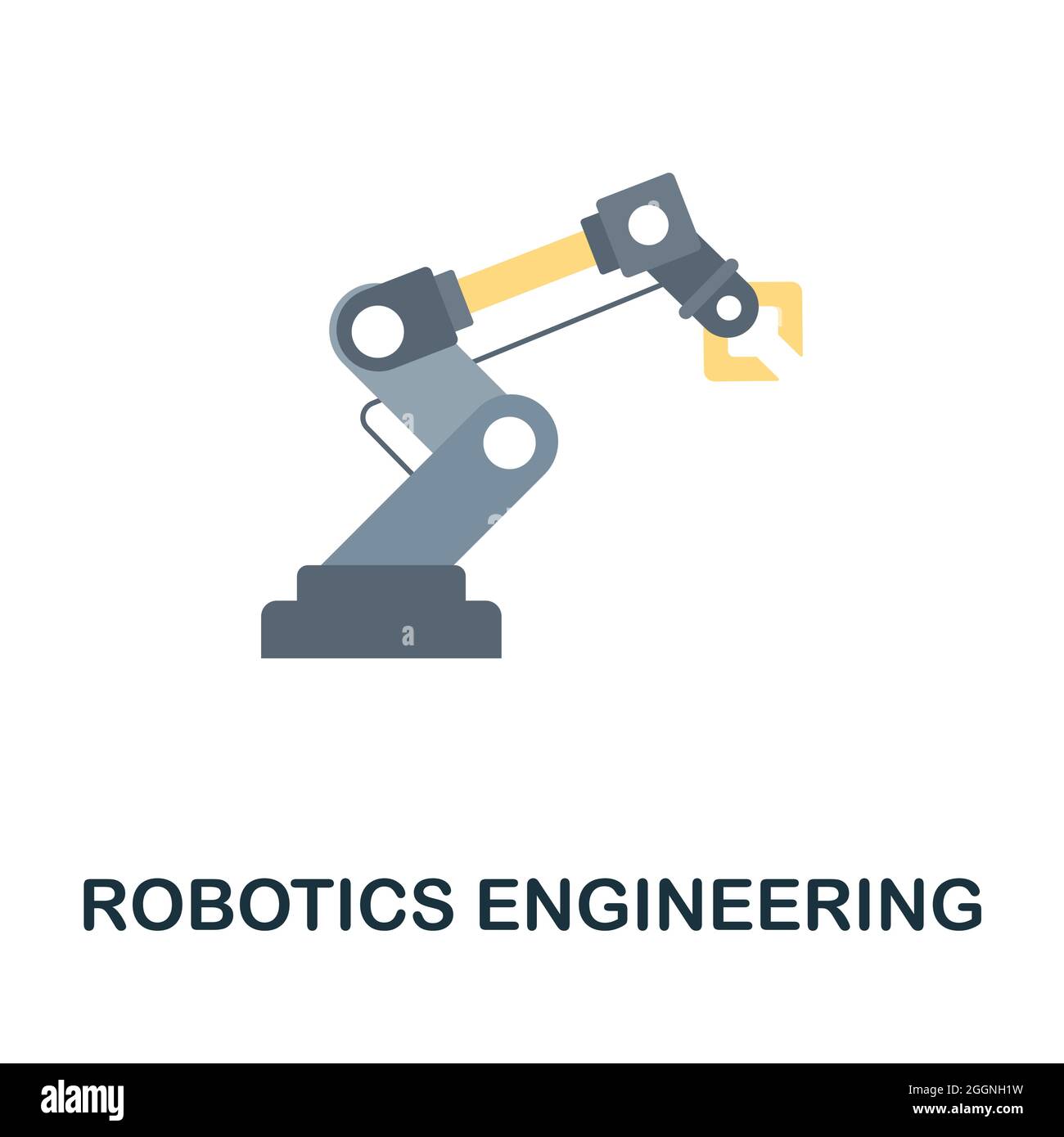 Robotics Engineering flat icon. Colored sign from collection. Creative ... Robotics Engineering flat icon. Colored sign from collection. Creative ...