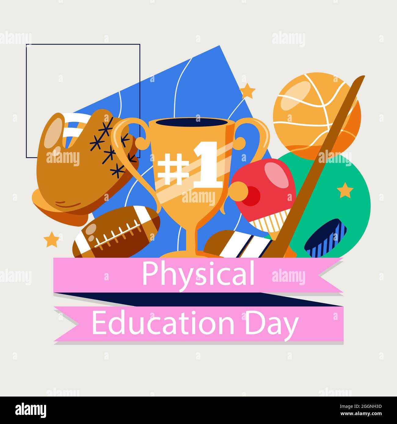 Flat physical education day illustration Vector illustration Stock ...