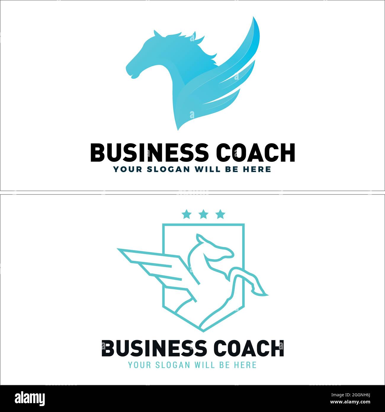 Business coaching with winged horse logo design Stock Vector Image ...