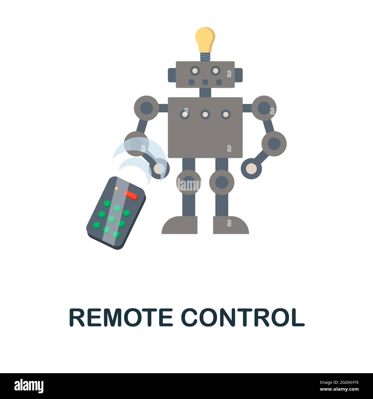 Remote Control flat icon. Colored sign from robotics engineering ...