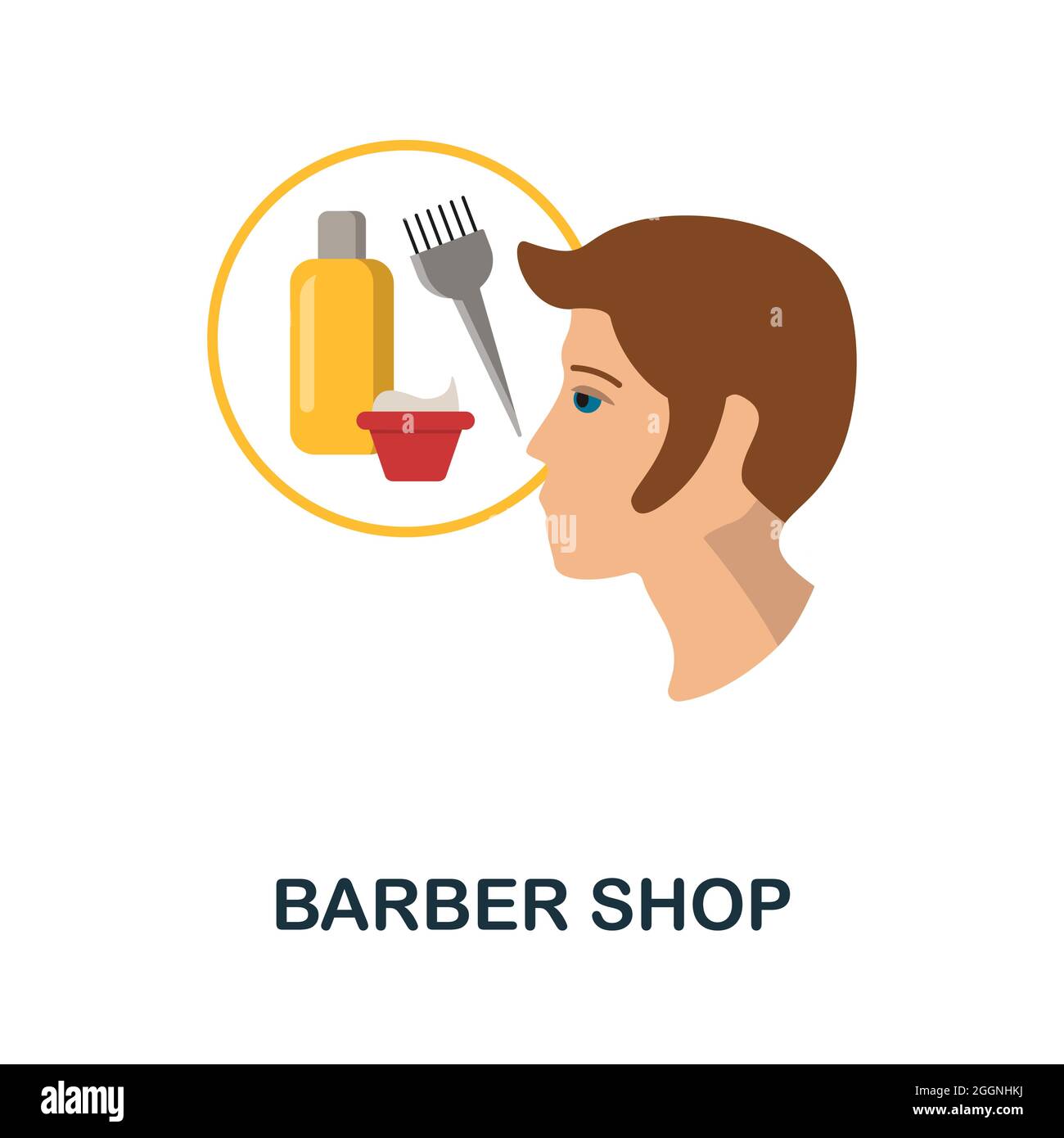 Barber Shop flat icon. Colored sign from small business collection ...