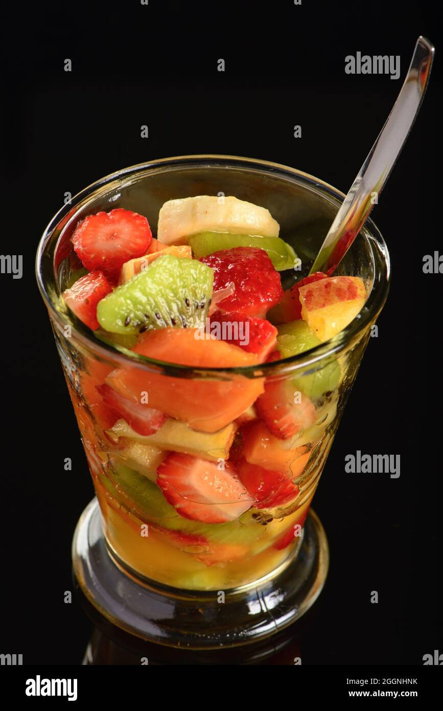 fruit salad in glass cup Stock Photo - Alamy
