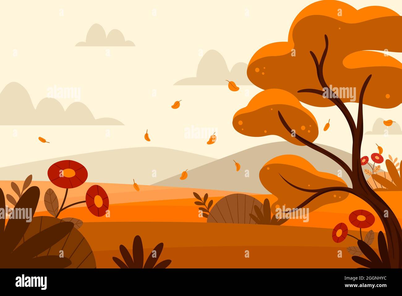 Flat autumn background Vector illustration Stock Vector Image & Art - Alamy