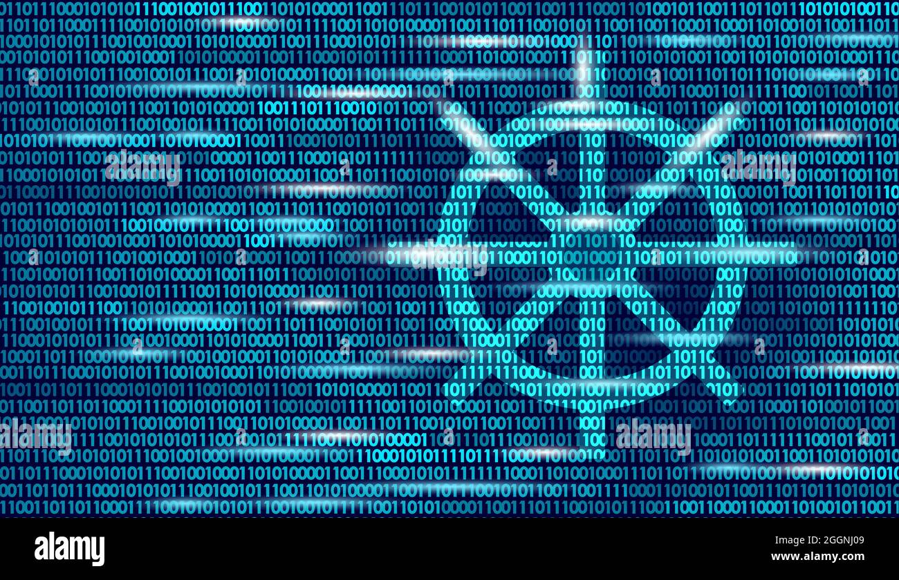 Wheel Helm On Container Computer Developer App Concept Business Digital Open Source Program
