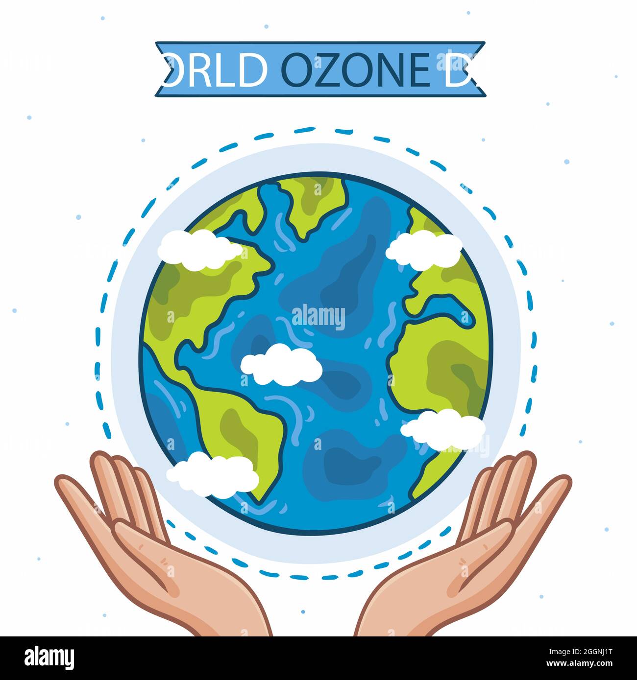 Hand drawn world ozone day illustration Vector illustration Stock ...