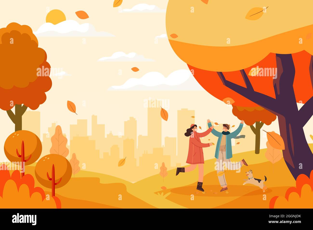 Hand drawn autumn background Vector illustration Stock Vector Image ...