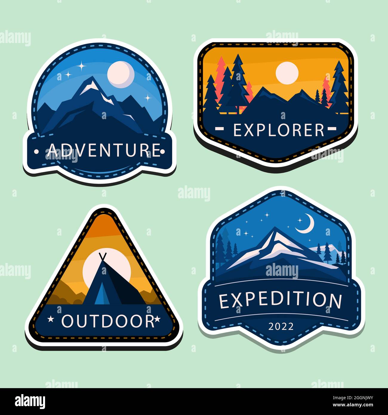 Adventure badges collection Vector illustration Stock Vector Image ...