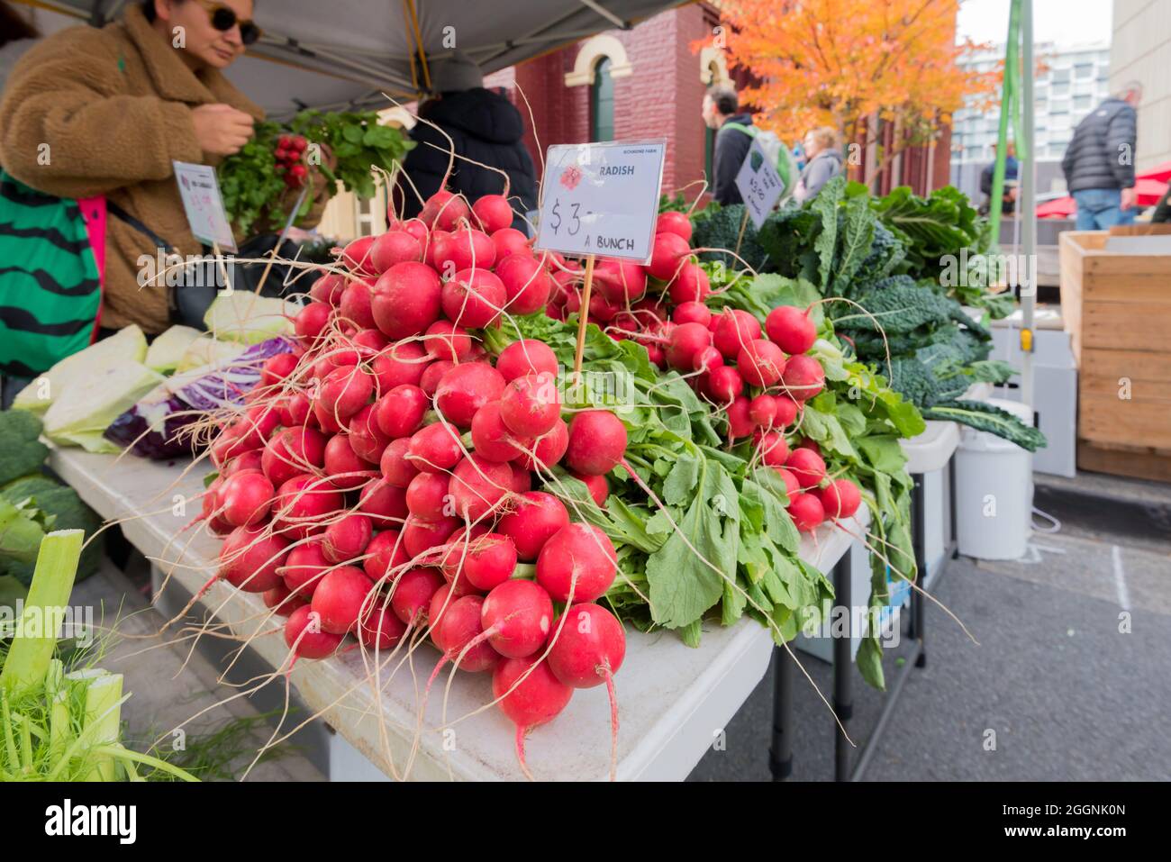 The Farm Gate Market operates from Bathurst Street in Hobart, Tasmania ...