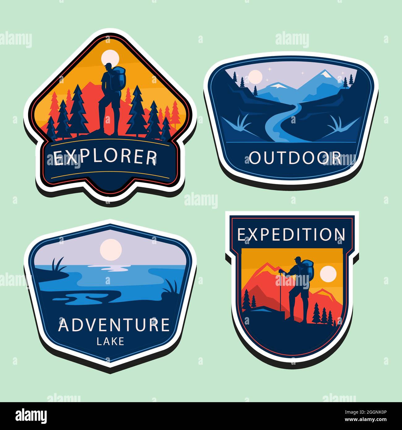 Adventure badges collection Vector illustration Stock Vector Image ...