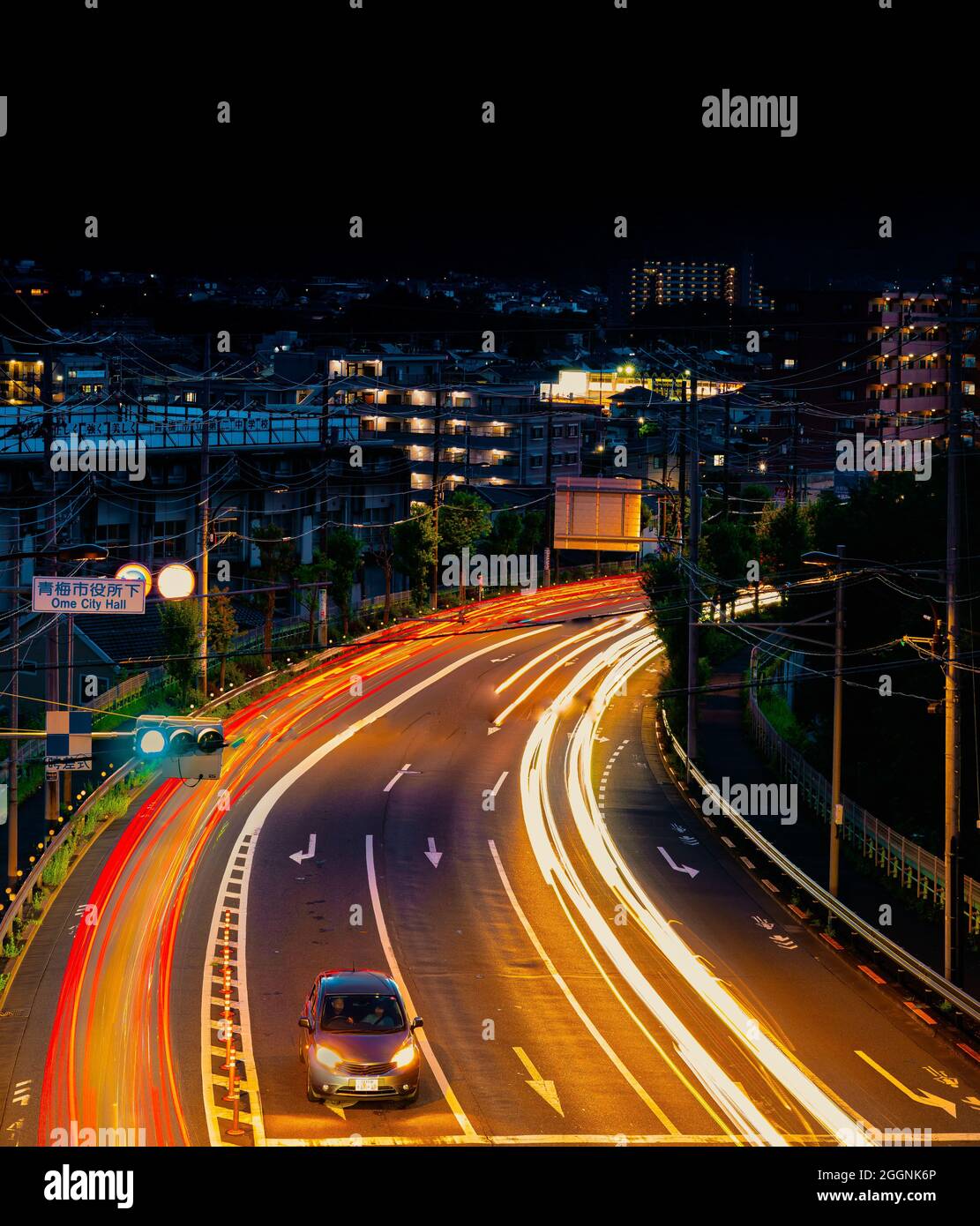 light trails on the street at dusk in Japan Tokyo Stock Photo - Alamy