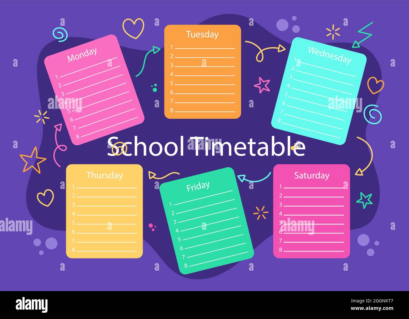 Printable School Timetable Template Portrait