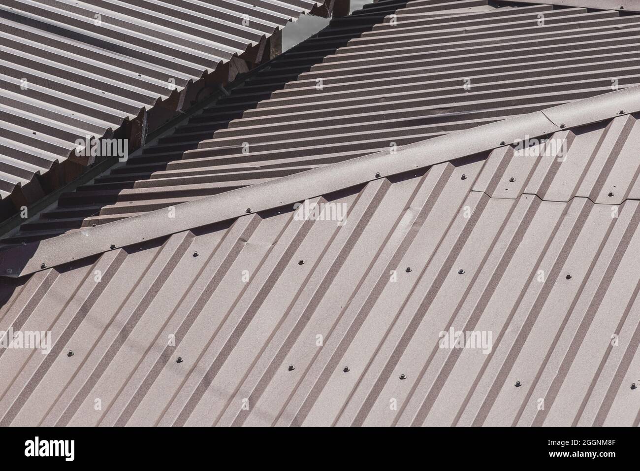 Metal roof covering of the house iron structure and architecture ...