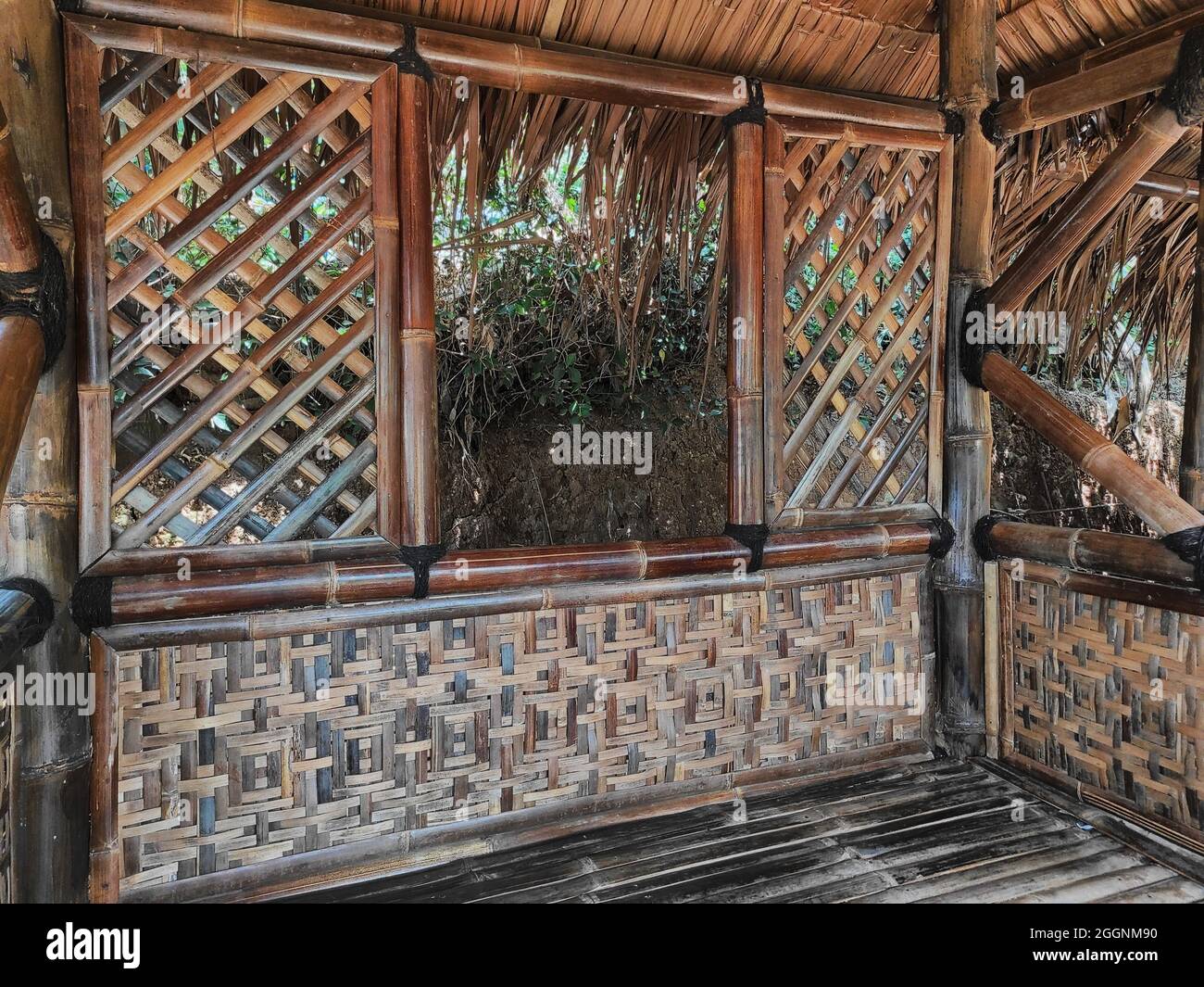 Unique Gazebo Made Of Bamboo Traditional From Asia Indonesia Stock