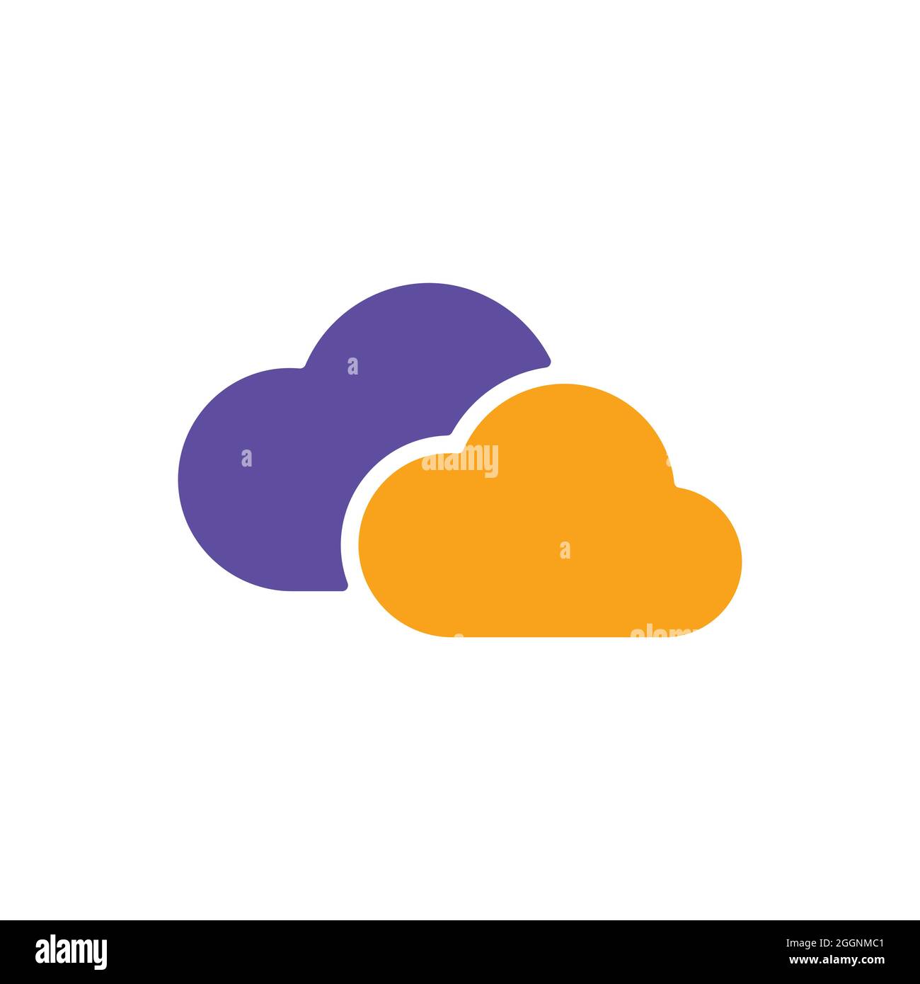 Two clouds vector glyph icon. Meteorology sign. Graph symbol for travel ...