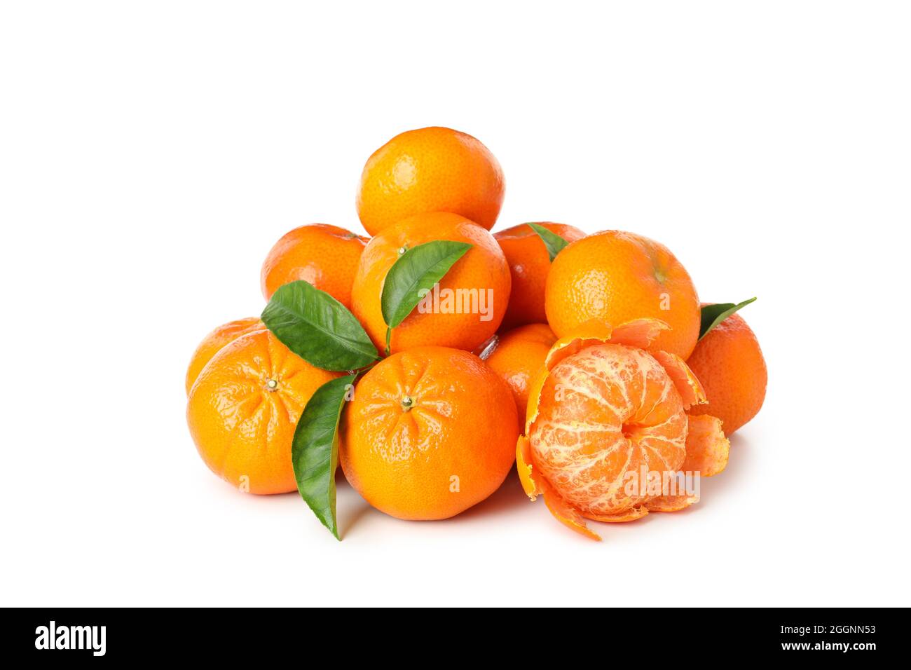 Fresh tasty mandarins isolated on white background Stock Photo - Alamy