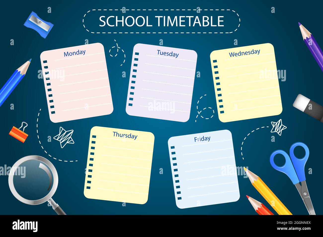 Blackboard timetable Stock Vector Images - Alamy