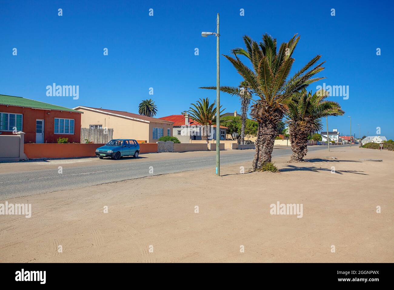 Coastal Charm: A Quiet Street in Port Nolloth Stock Photo - Alamy
