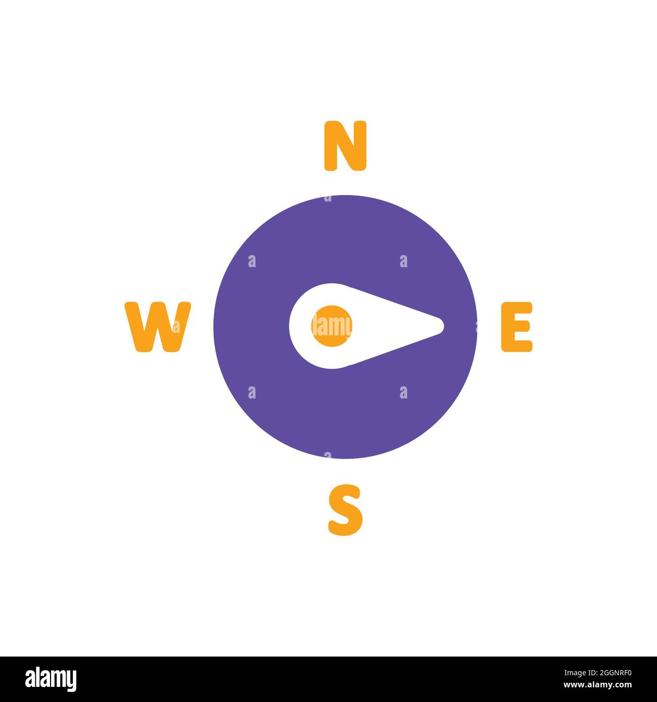 Compass wind rose vector glyph icon. Direction east. Meteorology sign ...