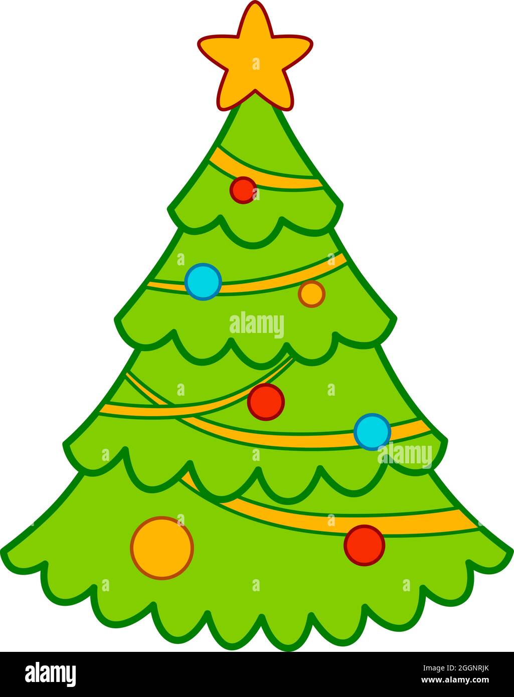 Christmas cartoons clip art. Christmas tree vector illustration Stock ...