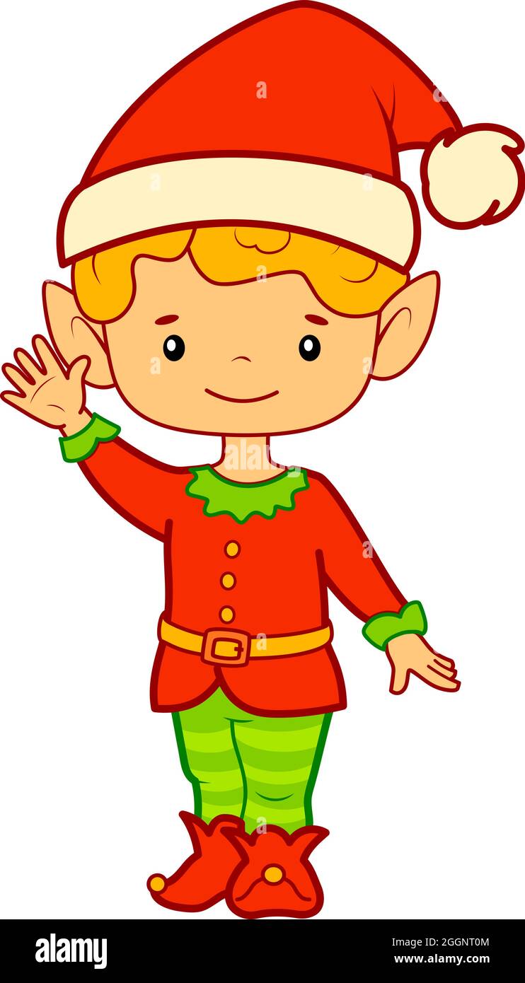 Christmas cartoons clip art. Christmas elf vector illustration Stock ...